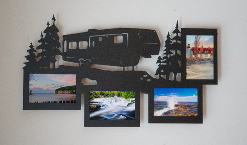Fifth wheel 4 photo picture frame | Michigan in Metal