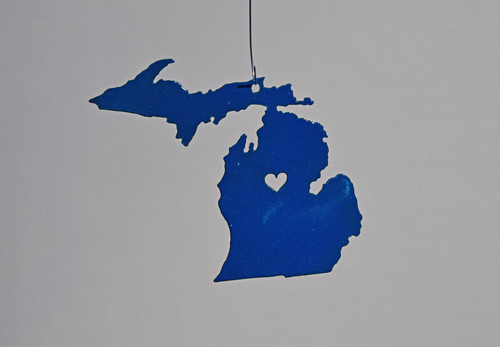 Michigan Heart Ornament | Michigan in Metal