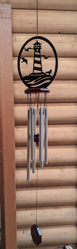 Lighthouse wind chime | Michigan in Metal