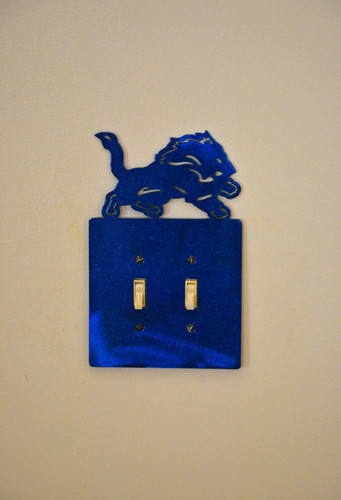 Detroit Lions Double-Toggle Switch Plate | Michigan in Metal