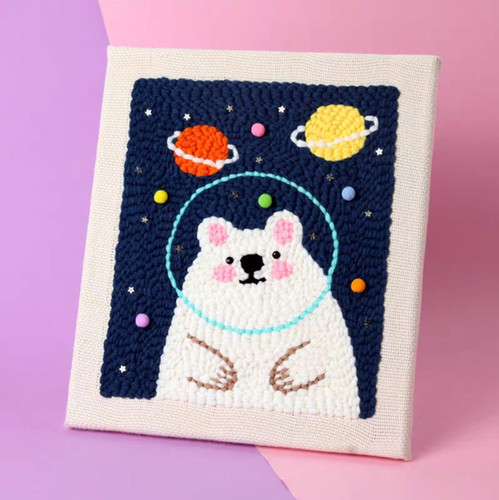 DIY punch needle astro bear | thehandcrafter
