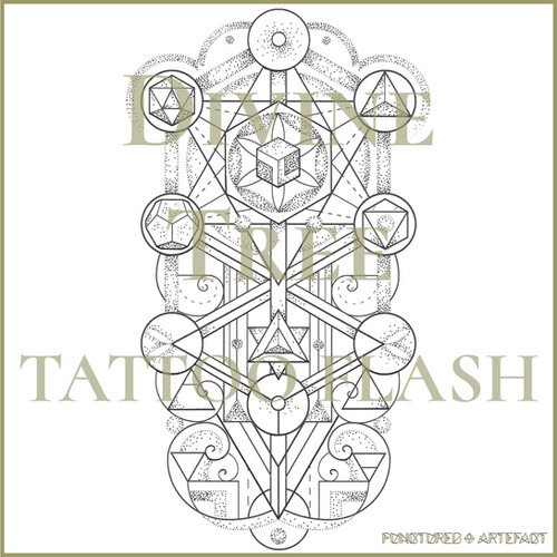 Sacred Geometry 25 | Divine Tree | Instant download | Tattoo Flash Art