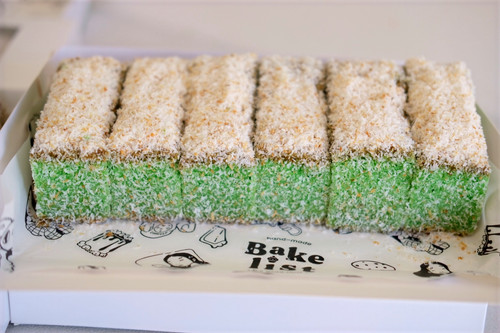 Pandan Lamingtons* | Bakelist Bakery