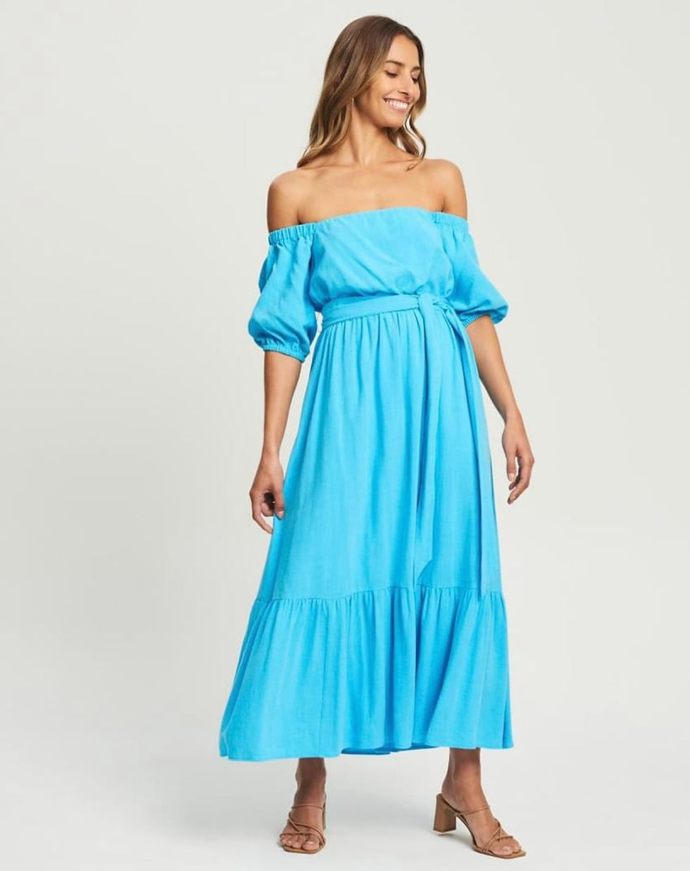 Cyan Midi Dress - Blue | PrettyProject