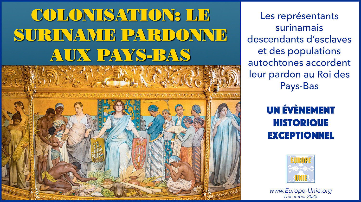 Colonisation: le Suriname pardonne aux Pays-Bas