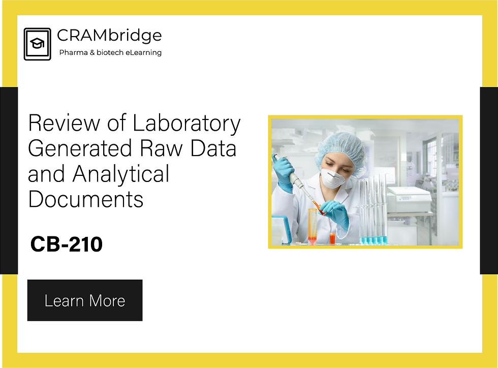 Review of Laboratory Generated Raw Data and Analytical Documents ...