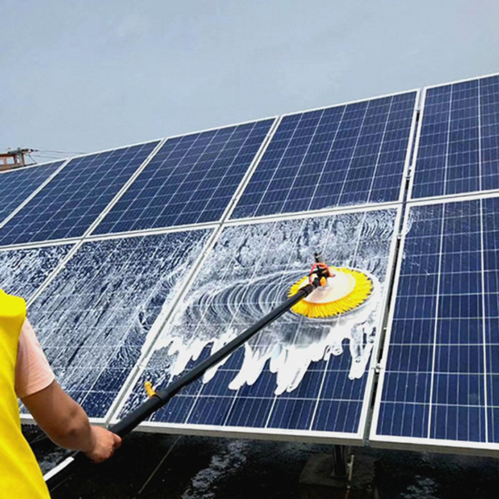 Como fazer LIMPEZA de PLACA SOLAR na Prática com Escova Giratória