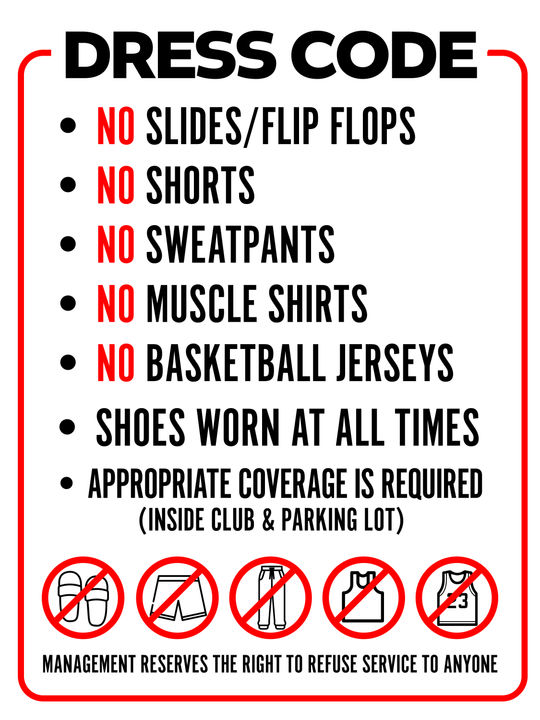 DRESS CODE | Escapade Clubs DRESS CODE | Escapade Clubs