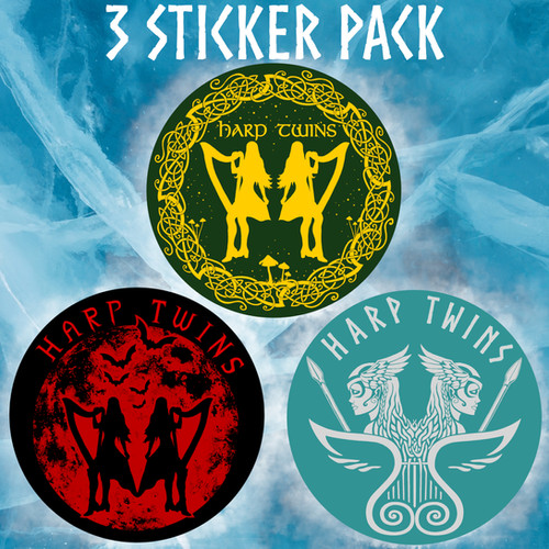 3 Sticker Pack | harptwins.com