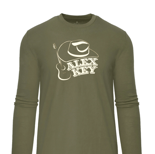 Alex Key logo Long Sleeve T-Military Green- Unisex | Alex Key