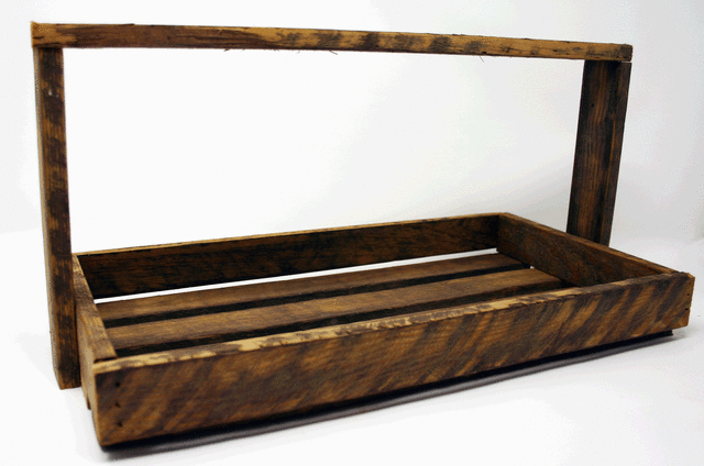 Large Wooden Handle Crate | Rustic Wraps