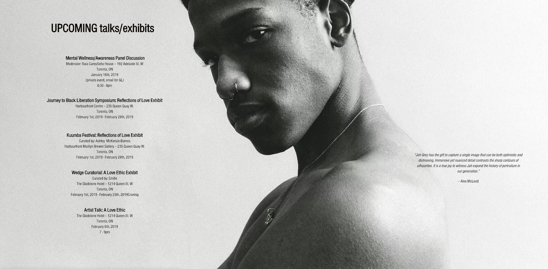 Jah Grey: upcoming talks/exhibits