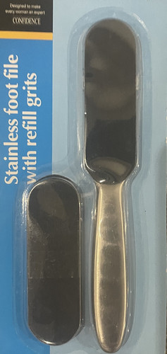 Stainless Steel foot file with refill grits | The Care Supplier
