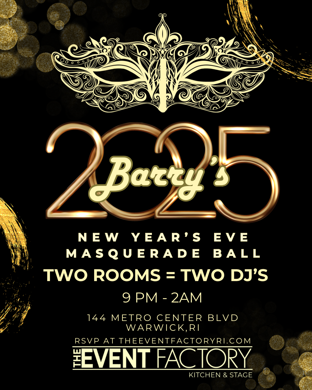 Barry's New Years Eve Masquerade Ball | The Event Factory