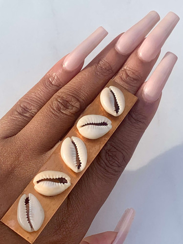 Vertical Kopper & Kowrie Shell Ring | L Louise Kollective