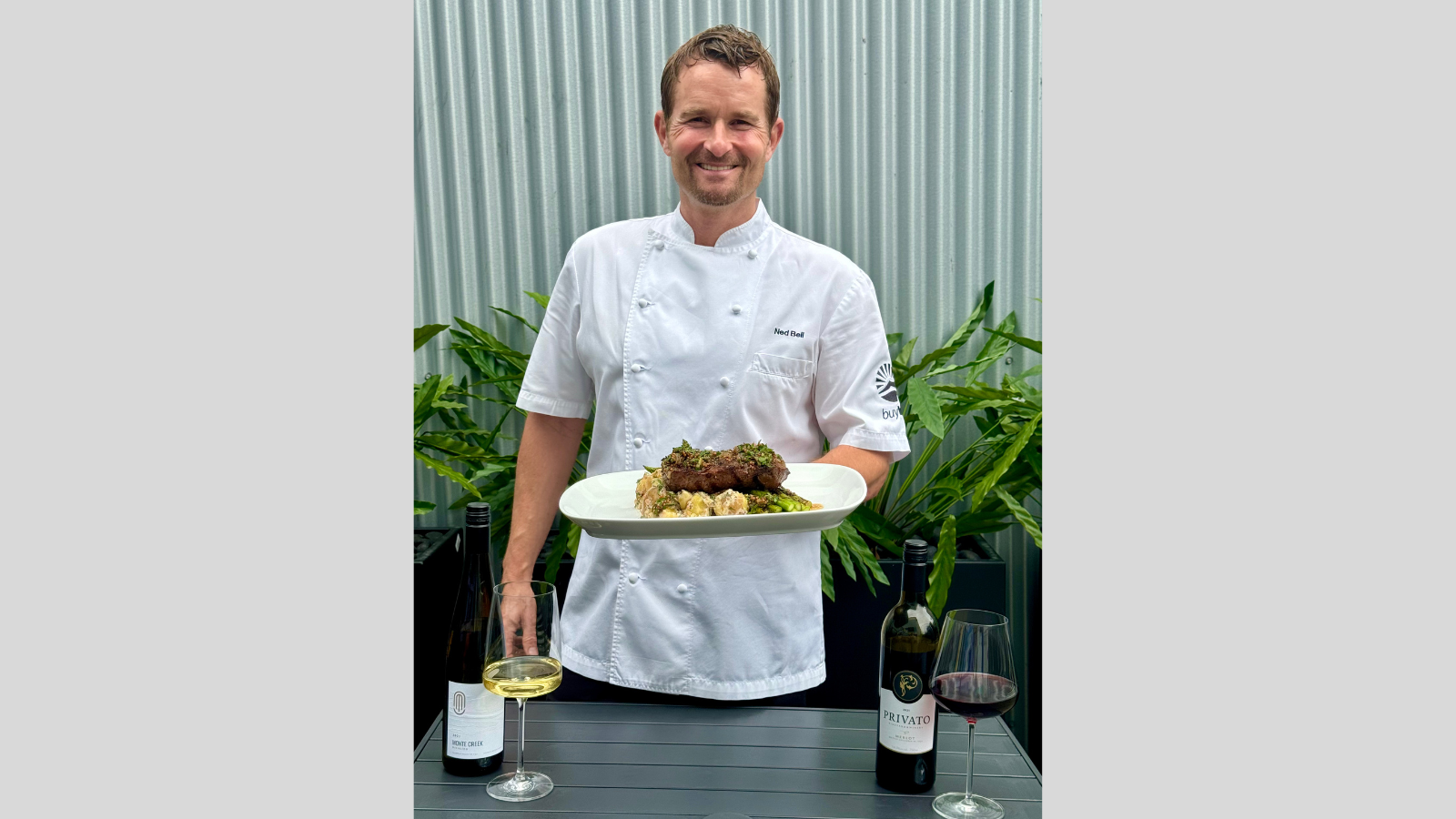 Grilled 63 Acres Beef BC Potato Salad, Grilled Asparagus Paired with ...
