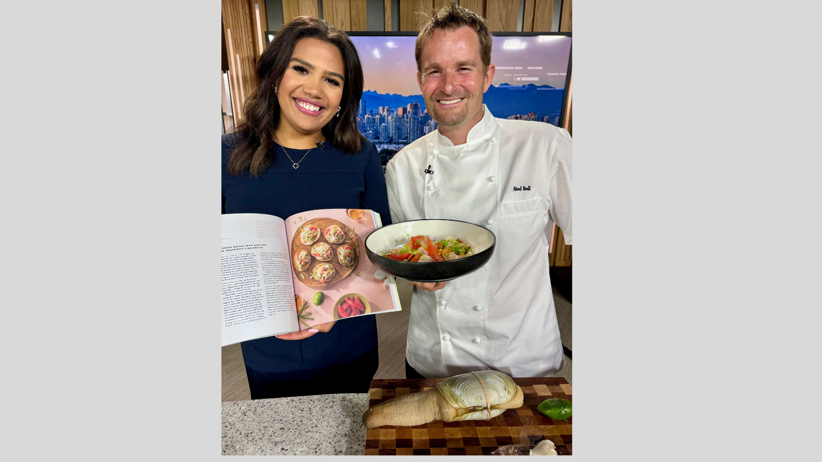 Chef Ned Bell’s Geoduck Nachos with Avocado and Lime Vinaigrette