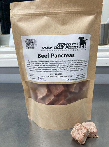 1lb Minced Beef Pancreas Supplement | Rowdy's Raw Dog Food