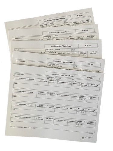 Incident Command System Notification Log Notepad | Safety University