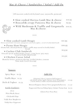 Menus | Cuckoo Dough