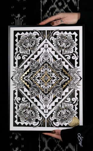 Bunga - Print A3 - Gold leaf | Linseii