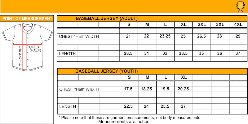 Size Charts | undisputeduniforms