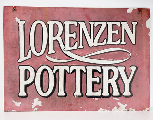 An original 'Lorenzen Pottery' studio sign, Lantz, Nova Scotia, circa ...
