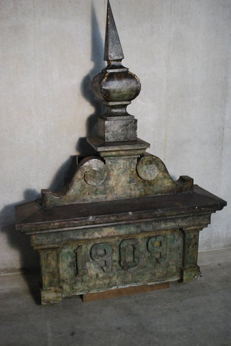 An exceptional oxidized zinc architectural building fragment circa 1909 ...