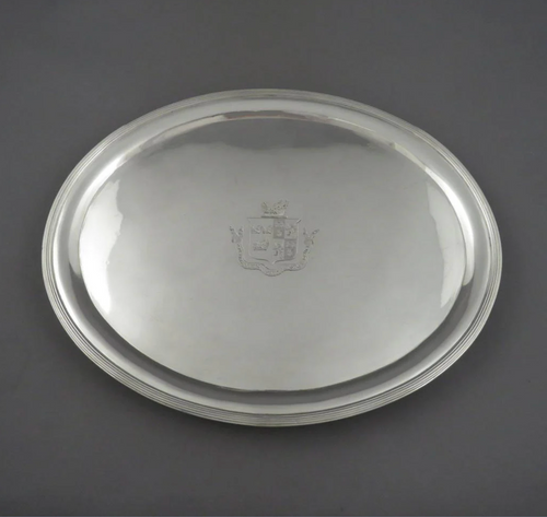 A George III sterling silver oval salver by Solomon Hougham, London ...
