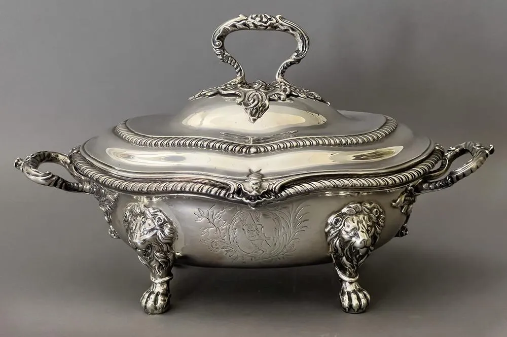 A George II silver soup tureen by George Wickes, 1758 | CADA