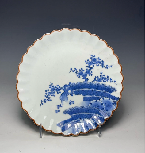 A very fine 17th C Ai-Kakiemon dish on high foot, Arita circa 1670 | CADA