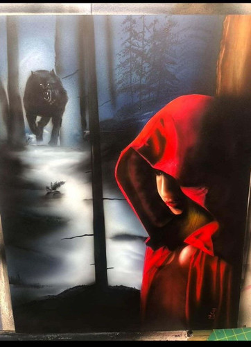 "Little Red" Airbrush Painting by Jeff Prochaska | Worlds Only Winnetoo