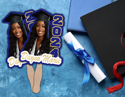 Graduation fans, Grad Fans, Head on a Stick, Custom Graduation Fans ...