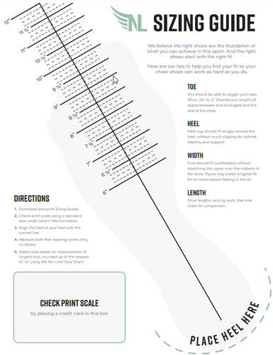 Cheerleading Shoes Sizing Charts | ND Outfitters