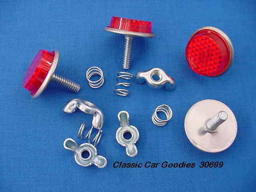 Reflector License Plate Fasteners (Set of 4) | Classic Car Goodies