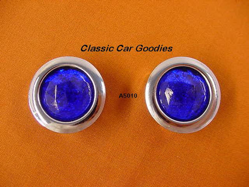 Glass Blue Dots Chrome Rims Short Arms | Classic Car Goodies