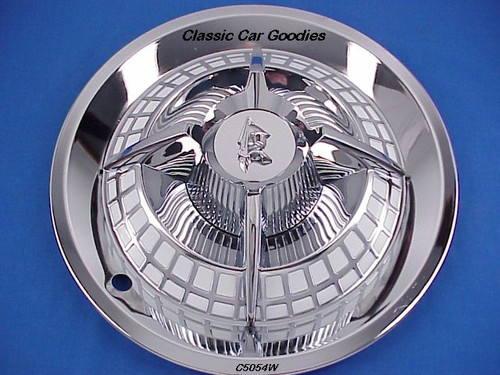 15" Chrome Steel Lancer Locking Hub Cap (Set of 4) | Classic Car Goodies