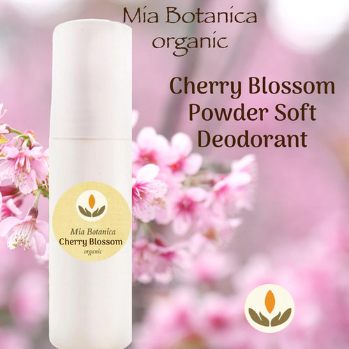 Cherry Blossom Powder Soft Roll-On Deodorant | Mia Botanica