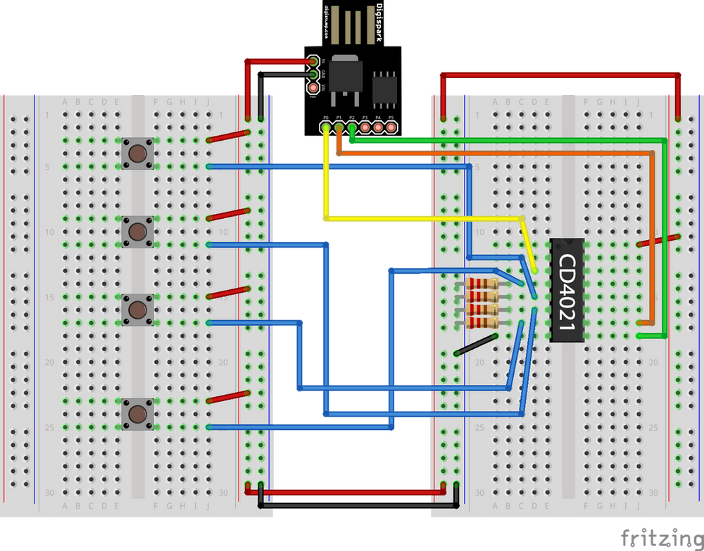 Create more inputs on your Arduino using the CD4021 Shift IN Register