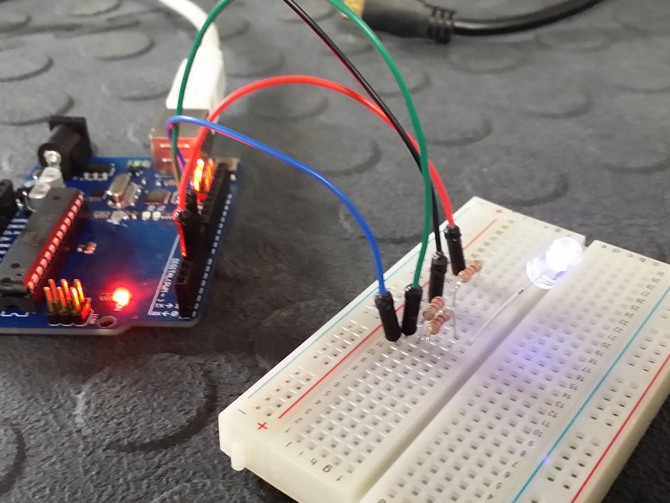 Connect and use an RGB LED with an Arduino