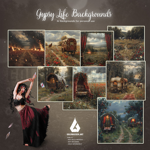 AI Gypsy Life backgrounds | GOLDWASSER.ART