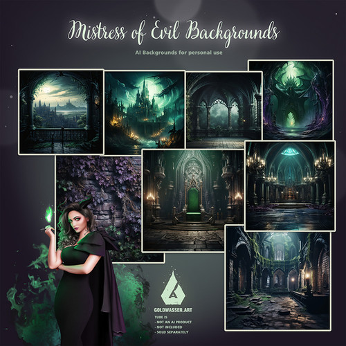 AI Mistress of Evil backgrounds | GOLDWASSER.ART