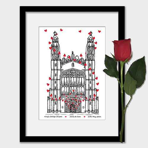 Kings College weddings gift Cambridge personalised wedding anniversary ...