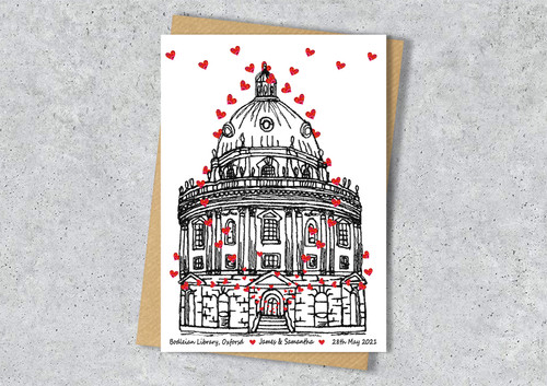 Radcliffe camera wedding day anniversary venue card, Bodleian library ...