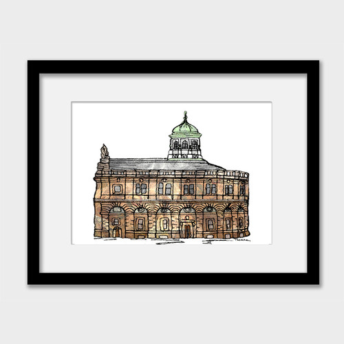 Sheldonian Theatre art print, Iconic Oxford architectural landmark ...