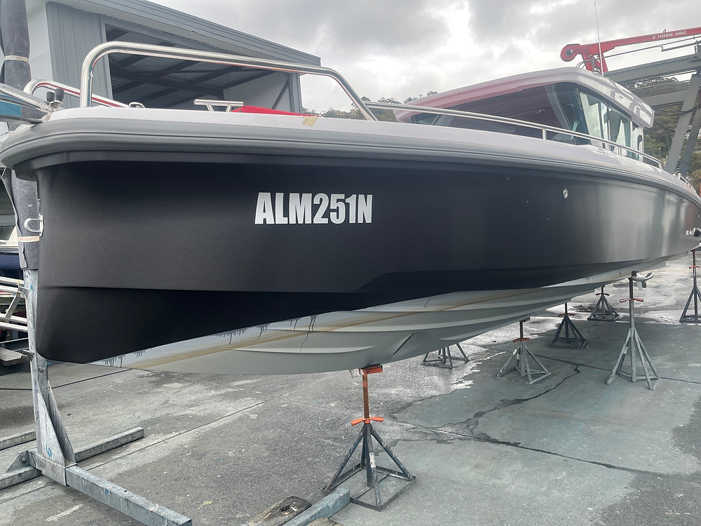 Vinyl Boat Wrap - Axopar 37 in 3M Brushed Black Metallic in Sydney
