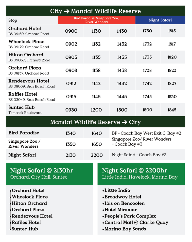 Schedule & Stops | Mandai City Express