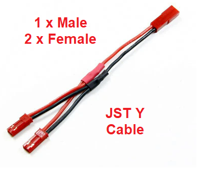 JST Y Cable-1 x Male/2 x Female | davesrce