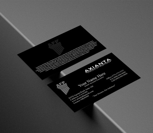 Black Horizontal Business Cards | Axianta