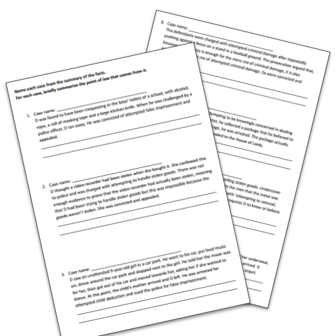 Name the case worksheet - Attempt | Law Study Club
